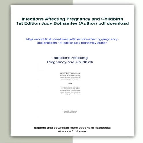 Infections Affecting Pregnancy and Childbirth 1st Edition Judy ...