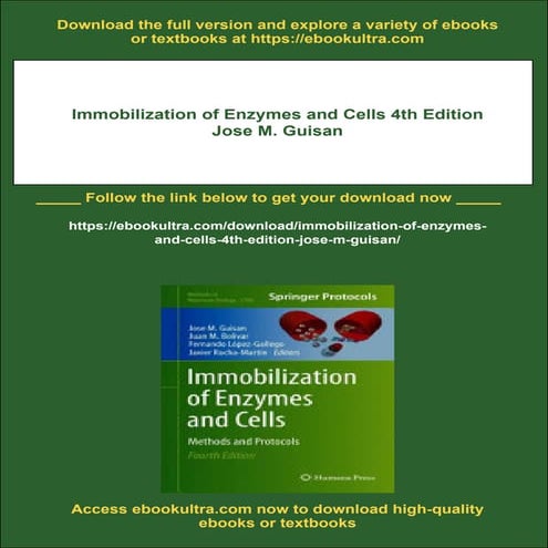 Immobilization of Enzymes and Cells 4th Edition Jose M. Guisan | PDF