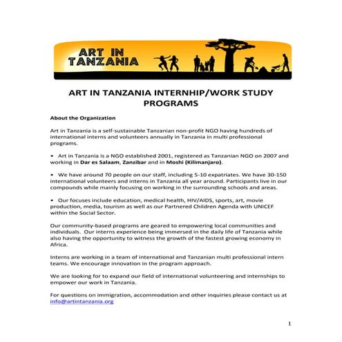 ART Internship Programs | PDF