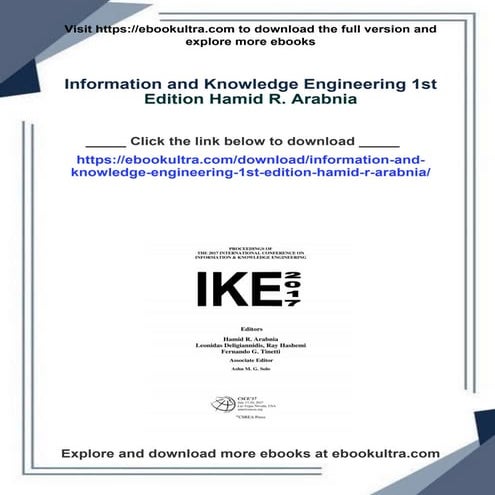 Information and Knowledge Engineering 1st Edition Hamid R. Arabnia | PDF