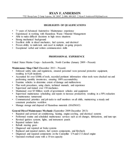 Todd Davis Resume | DOCX | Commercial Trucks | Auto Body Styles