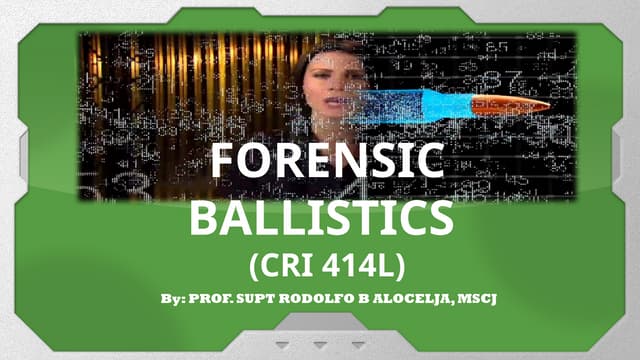 introduction to forensic ballistics | PPTX