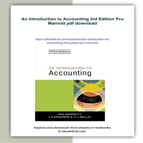 An Introduction to Accounting 3rd Edition Pru Marriott | PDF