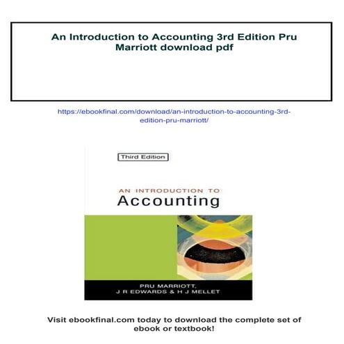 An Introduction to Accounting 3rd Edition Pru Marriott | PDF