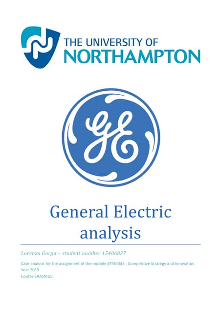 Case Study Analysis on General Electric | DOCX