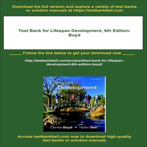 Test Bank for Lifespan Development, 6th Edition: Boyd | PDF