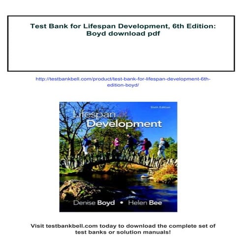 Test Bank For Lifespan Development 6th Edition Boyd Pdf