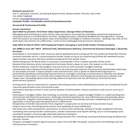 Richard Laverick CV | DOC