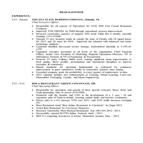 Brad Kaemmer Resume | DOCX