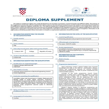 Diploma supplement (mag.ing.el) | PDF