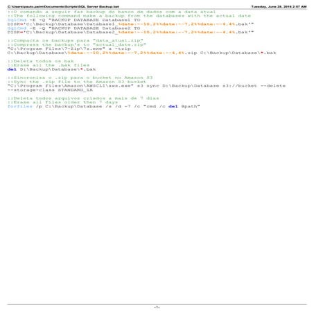 SQL Server Express Script Backup | PDF