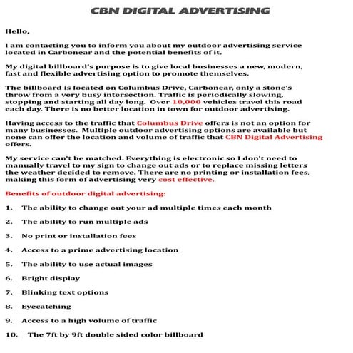 Cover Letter | DOCX