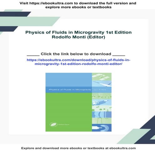 Physics of Fluids in Microgravity 1st Edition Rodolfo Monti (Editor) | PDF