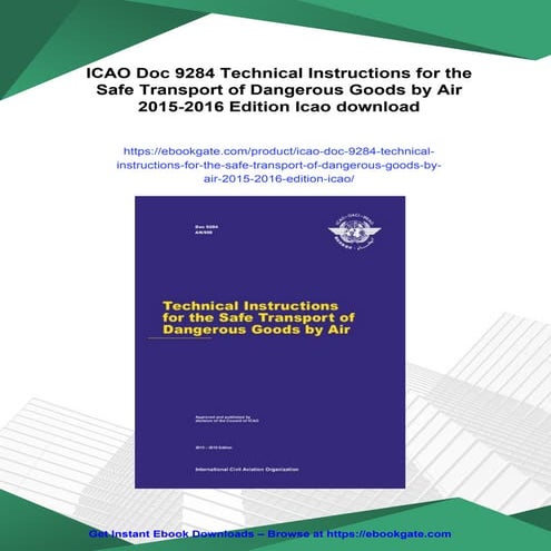 ICAO Doc 9284 Technical Instructions for the Safe Transport of ...