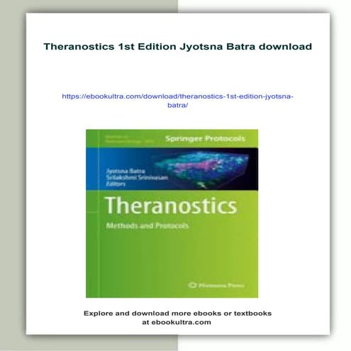Download full ebook of Theranostics 1st Edition Jyotsna Batra instant ...