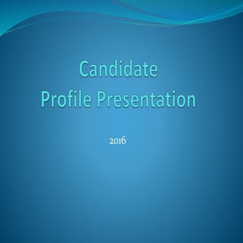 Candidate Profile Presentation- RONALDO LUBIANO | PPT