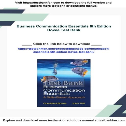 Business Communication Essentials 6th Edition Bovee Test Bank | PDF