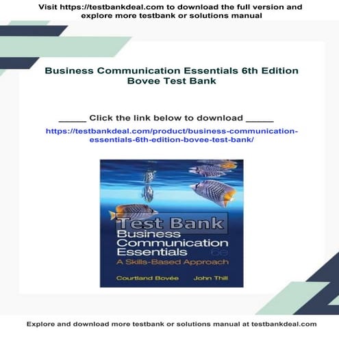 Business Communication Essentials 6th Edition Bovee Test Bank | PDF