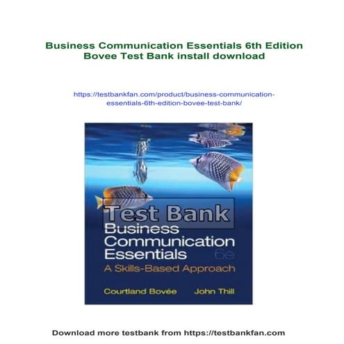 Business Communication Essentials 6th Edition Bovee Test Bank | PDF