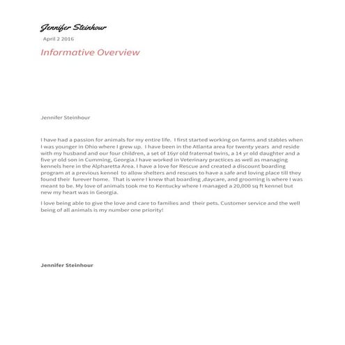 About Jennifer Steinhour | PDF