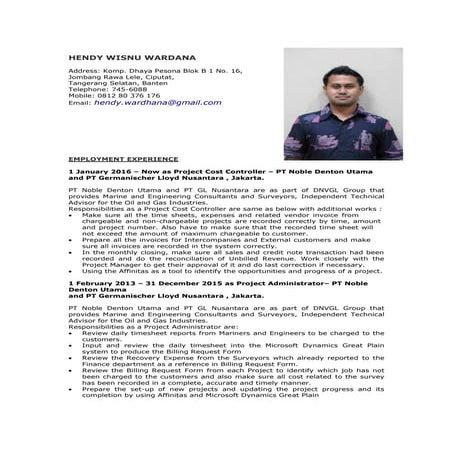 CV HENDY WISNU WARDANA 2016 | PDF