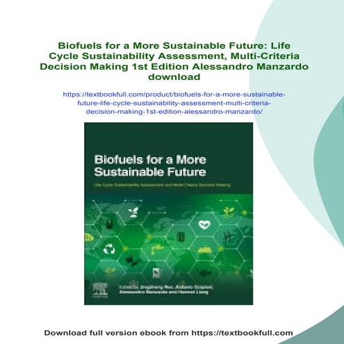 Biofuels for a More Sustainable Future: Life Cycle Sustainability ...