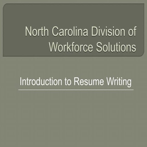 Resume Workshop Updatedt | PPT