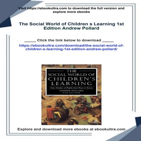 The Social World of Children s Learning 1st Edition Andrew Pollard | PDF