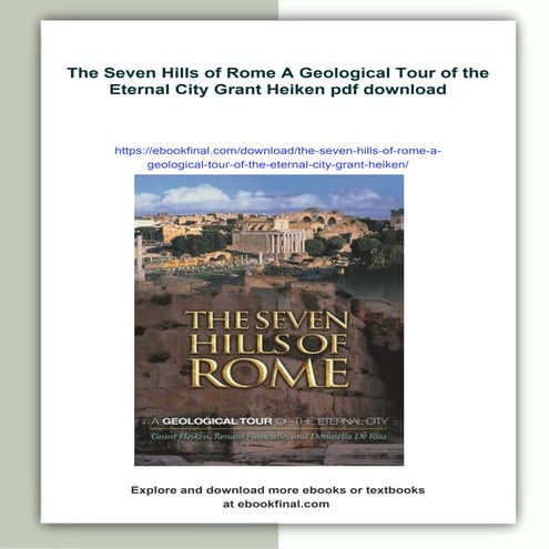 The Seven Hills of Rome A Geological Tour of the Eternal City Grant ...