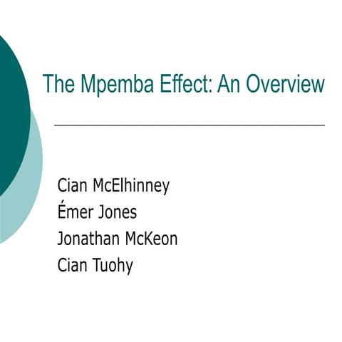 Mpemba Effect | PPT