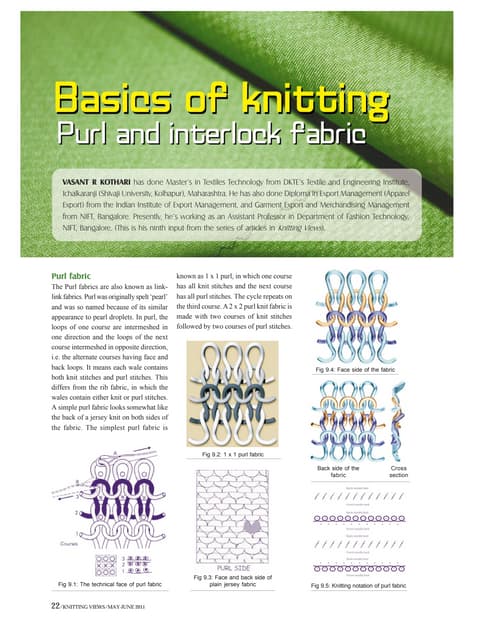 Analysis the Basic Structure of weft knitting fabric. | DOCX