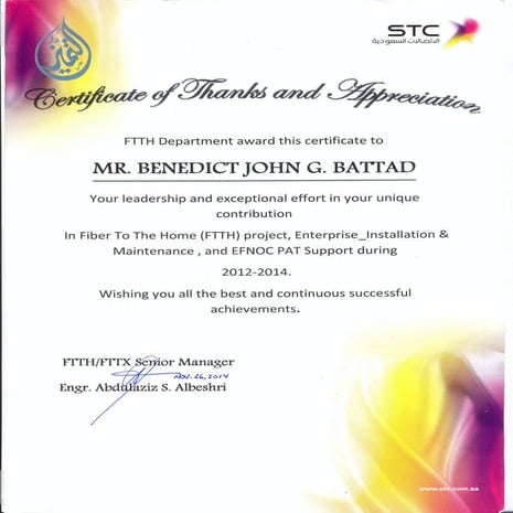STC Appriciation Certificate | PDF