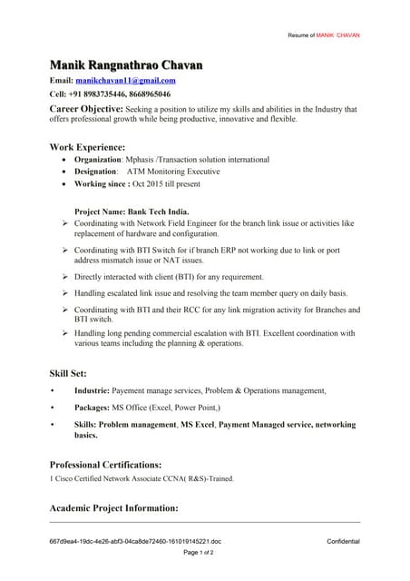 Bhanu Resume | DOCX | Business | Business and Finance