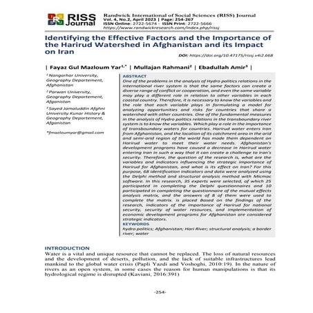 Identifying the Effective Factors and the Importance of the Harirud ...