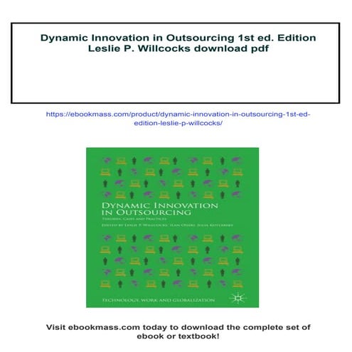 Dynamic Innovation in Outsourcing 1st ed. Edition Leslie P. Willcocks | PDF