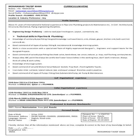 MOHAMMAD TAUSIF KHAN -CV | DOCX