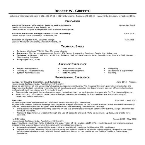 Griffith Skills Resume | PDF