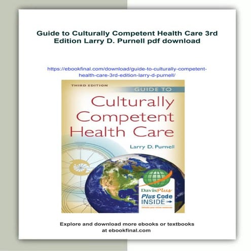 Guide to Culturally Competent Health Care 3rd Edition Larry D. Purnell ...