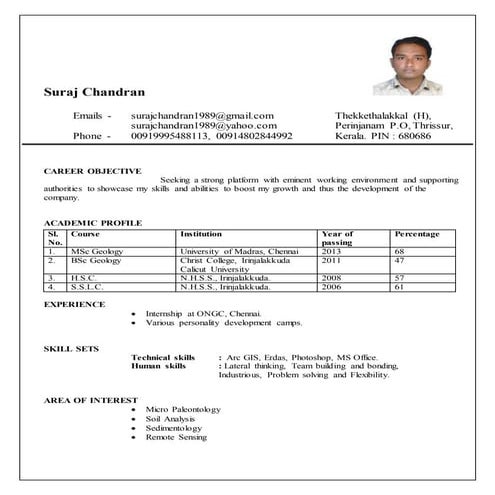 Suraj Chandran CV | DOCX