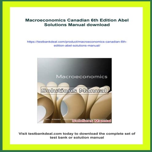 Macroeconomics Canadian 6th Edition Abel Solutions Manual | PDF