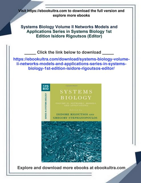 System's Biology | PPTX | Biological Sciences | Science