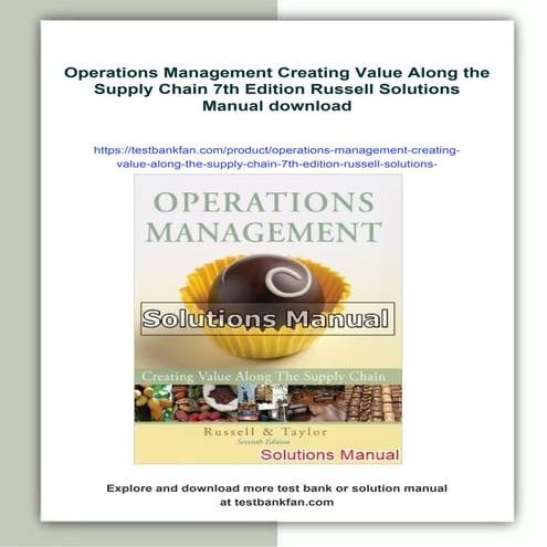 Operations Management Creating Value Along the Supply Chain 7th Edition ...