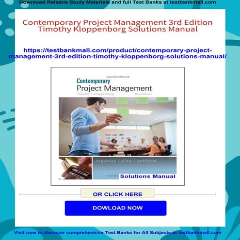 Contemporary Project Management 3rd Edition Timothy Kloppenborg ...