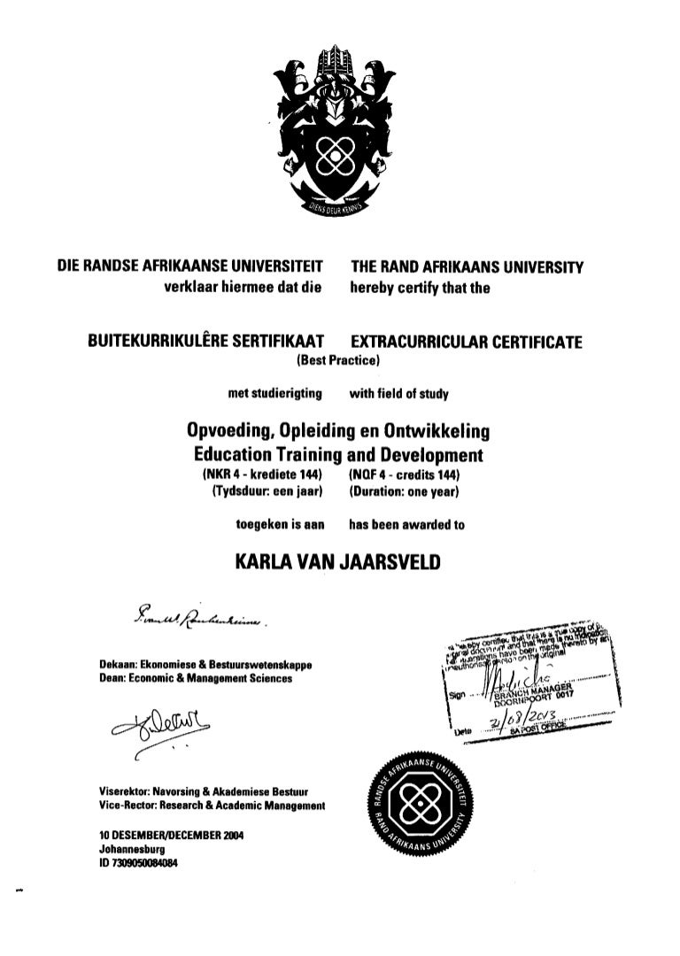 UJ Certificate uj-certificate