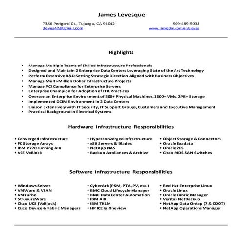 James Levesque Resume 2016 | DOCX