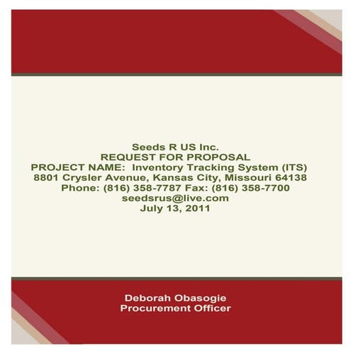 Request For Proposal - Inventory Tracking System | PDF