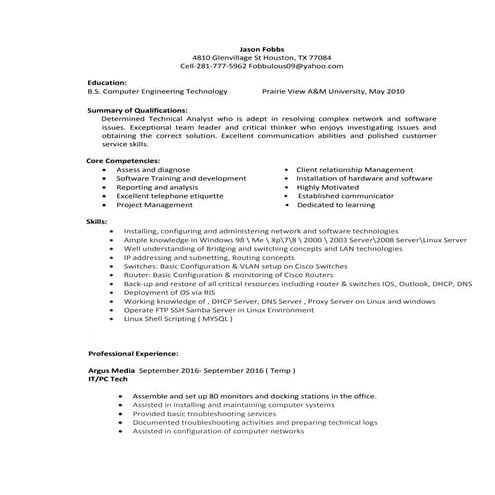 2016Newresume | PDF | IT and Internet Support | Internet