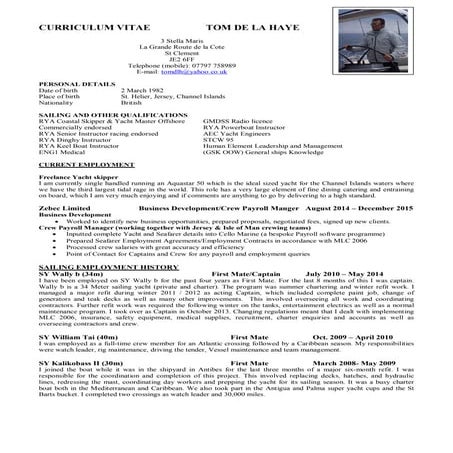 Tom CV July, 2016 | PDF