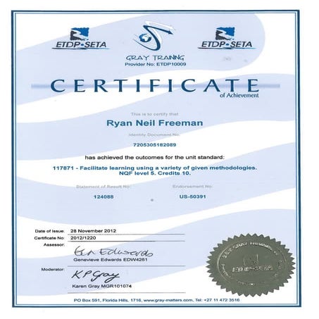 Facilitator Certificate | PDF