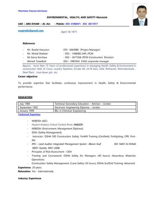 HSE Manager CV | PDF